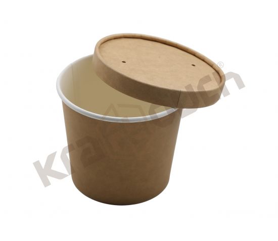 KRAFT CURRY CONTAINER 480 ML/ WITH KRAFT PAPER LIDÃ‚ 1X500