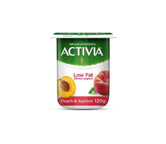 ACTIVIA YOGHURT PEACH-APRICOT LOW FAT 120GM Online | Waynik By Safco