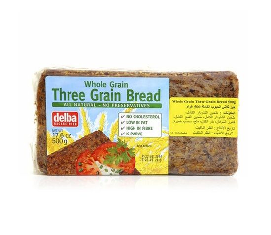 DELBA THREE GRAIN BREAD 500GM Online | Waynik By Safco